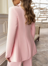 Pink Belted Double Breasted Suit 2-Piece
