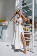 White Sweetheart Cut-Out Midi Dress – ELAGIA