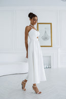 White Sweetheart Cut-Out Midi Dress – ELAGIA